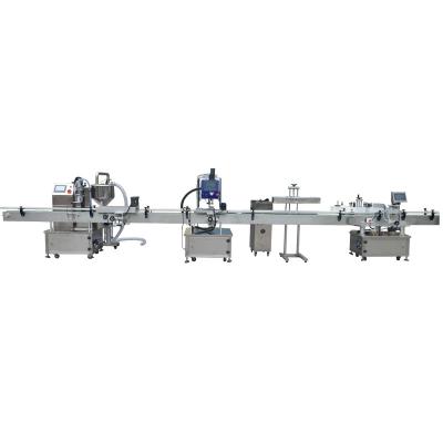 China High Quality Adhesive Sticker Cosmetic Automatic Bottle Filling Capping Labeling and Sealing Machine for sale