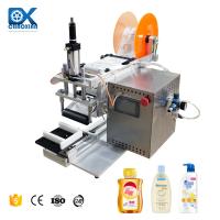 China Semi Automatic Flat Surface Label Applicator for Bottles 220V 50-60Hz 5-30 pcs/min for sale