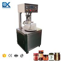 China Semi Automatic Electric Food Glass Bottle Plastic Jar Screwing Caps Vacuum Capping Machine for sale