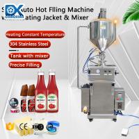 China Semi-Automatic Piston Filling Machine 100-1000ml Stainless Steel with Heater for Viscous Liquid Lotion for sale