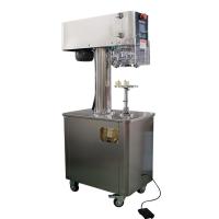 China Semi Auto Vertical Can Sealer 220V 400W Aluminum Cap Crimping Sealing Machine for Food Tin Cans 50-130mm for sale