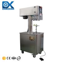 China Semi Auto Vertical Can Sealer 220V 400W Aluminum Cap Crimping Sealing Machine for Food Tin Cans 50-130mm for sale