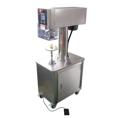 China Semi Automatic Lug Caps Sealer 600-1200bph Metal Cap Sealing Machine for Beverage Can Seamer 220V for sale