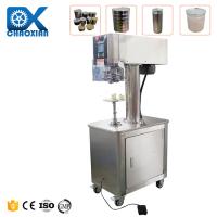 China Semi Auto Type Paint Tin PET Metal Rectangular Can Cap Seamer Seaming Sealing Machinery Machine for sale