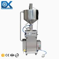 China Pneumatic Cream Wax Bottle Filler with Heating Hopper 5-5000ml Paste Filling Machine for sale