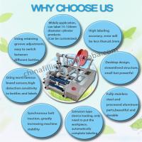 China Semi Automatic Horizontal Labeling Machine Vial Wax Crayon Sticker Label Applicator Round Bottle for sale