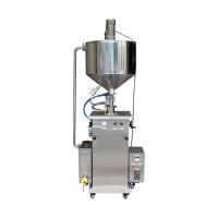 China Semi-Automatic Piston Hot Filling Machine 5-5000ml Heated Mixer Tank for Cream Sauce Oil Lipstick for sale
