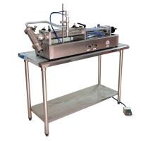 China Semi-Automatic Piston Liquid Filling Machine 5-1000ml Tabletop Spout Pouch Packing for sale