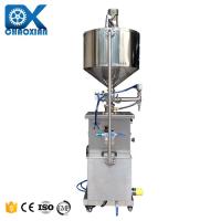 China Vertical Single Head Piston Filling Machine 5-1000ml Heated Tank High Viscosity Butter Packing for sale