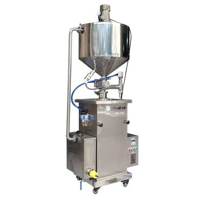 China Semi Automatic Hot Sauce Filling Machine 5-1000ml Heated Hopper Tomato Paste Honey Bottle Filler for sale