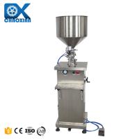 China Semi Automatic Liquid Filling Machine 5-1000ml Pneumatic Rotary Valve for Juice Cream Honey for sale
