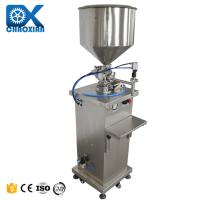 China Semi Automatic Liquid Filling Machine 5-1000ml Pneumatic Rotary Valve for Juice Cream Honey for sale