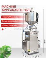 China Semi Automatic Piston Liquid Filling Machine 5-500ml with Heater and Mixer for Honey Juice Hot Bottle for sale