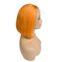 China Orange Color 13X6 Transparent Lace Front Human Hair Wigs Straight Brazilian Short Bob Ombre Frontal Wig Black Woma for sale