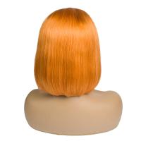 China Orange Color 13X6 Transparent Lace Front Human Hair Wigs Straight Brazilian Short Bob Ombre Frontal Wig Black Woma for sale