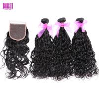 China Unprocessed Indian Human Hair , Water Wave Virgin Hair Bundles With Closure for sale