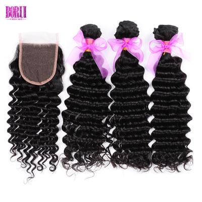 China Cuticle Aligned Indian Human Hair Extensions With Closures No Tangling for sale