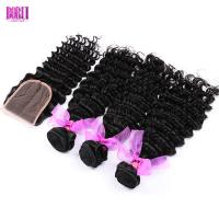 China Cuticle Aligned Indian Human Hair Extensions With Closures No Tangling for sale