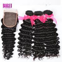 China Remy Human Hair Deep Wave Bundles Full Thick for sale