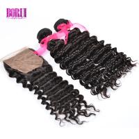 China Peruvian Deep Wave Bundles With Closure 8-30 inch for sale