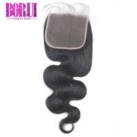 China 10A Grade Brazilian Virgin Human Hair With Lace Closure No Shedding BORUI for sale