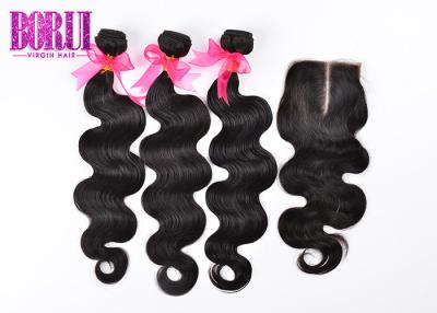 China Body Wave Indian Human Hair Extensions With Lace Closure In Mozambique Soft for sale