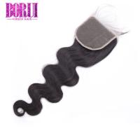China All Color Human Hair Lace Closure 4x4 With Baby Hair Natural Color Transparent for sale