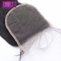 China All Color Human Hair Lace Closure 4x4 With Baby Hair Natural Color Transparent for sale
