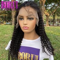 China Borui Raw Virgin Malaysian Kinky Curly Unprocessed Human Hair 13x6 Lace Frontal Wigs for sale