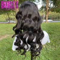 China 180% Density Virgin Raw Loose Wave 12a Human Hair Lace Frontal Wigs for sale