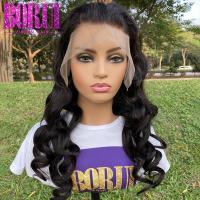 China 180% Density Virgin Raw Loose Wave 12a Human Hair Lace Frontal Wigs for sale