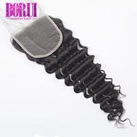 China Deep Wave 4x4 Lace Closure Free Part With Baby Hair In Transparent Brazlian for sale