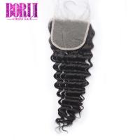 China Deep Wave 4x4 Lace Closure Free Part With Baby Hair In Transparent Brazlian for sale