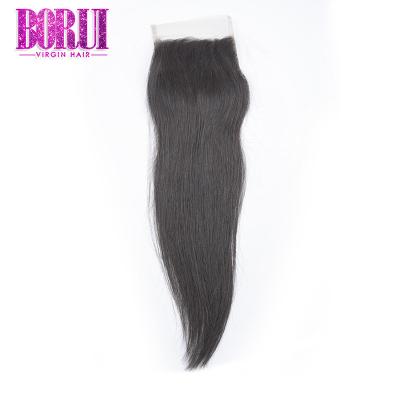 China Straight Human Hair Lace Closure With Baby Hair Remy Malaysian All Color for sale