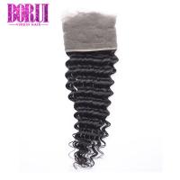 China 10a Grade Deep Curly Brazilian Hair Lace Frontal Pre Plucked Swiss Lace for sale