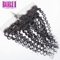 China 10a Grade Deep Curly Brazilian Hair Lace Frontal Pre Plucked Swiss Lace for sale