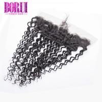 China 13X4 Brazilian Deep Curly Lace Front Wigs Natural Color With Swiss Lace for sale