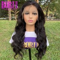 China Pre Plucked Cuticle Aligned Body Wave 100% Human Hair Lace Frontal Wigs for sale