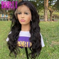 China Pre Plucked Cuticle Aligned Body Wave 100% Human Hair Lace Frontal Wigs for sale