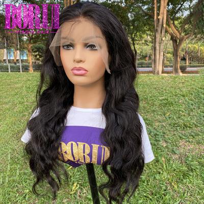 China Pre Plucked Cuticle Aligned Body Wave 100% Human Hair Lace Frontal Wigs for sale
