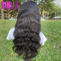 China Pre Plucked Cuticle Aligned Body Wave 100% Human Hair Lace Frontal Wigs for sale