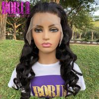 China 13x6 Loose Wave Human Hair 180% Density Swiss Lace Frontal Wigs for sale