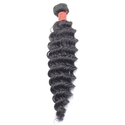 China 10A Deep Wave Brazilian Hair Bundle 100% Virgin Human Curly Hair Weave Extension for sale