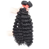 China 10A Deep Wave Brazilian Hair Bundle 100% Virgin Human Curly Hair Weave Extension for sale