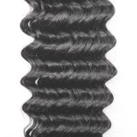 China 10A Deep Wave Brazilian Hair Bundle 100% Virgin Human Curly Hair Weave Extension for sale