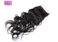 China Eco Brazilian Water Wave Human Hair , 4 * 4 Lace Closure Without Chemical for sale