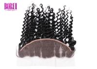 China 100% Virgin Brazilian Deep Wave , Frontal Lace Closure Free Part Environmentally Friendly for sale