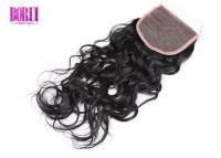China Eco Brazilian Water Wave Human Hair , 4 * 4 Lace Closure Without Chemical for sale