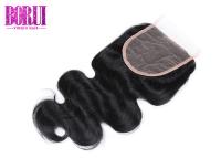China Brazilian Human Hair Body Wave , Brazilian Lace Closure Natural Color Soft for sale
