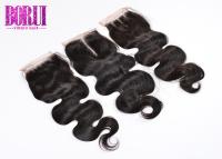 China Brazilian Human Hair Body Wave , Brazilian Lace Closure Natural Color Soft for sale